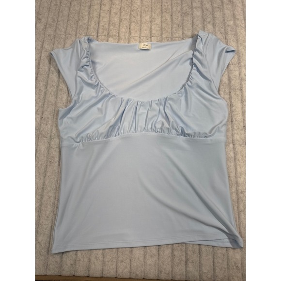 Wilfred | Tops | Wilfred Aritzia Kity Top Light Blue Gathered Scoop ...